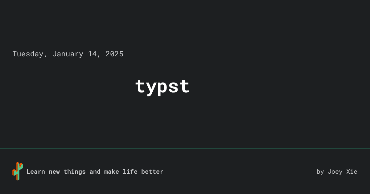 做了一个基于浏览器的 typst 编辑器和编译器 • Learn new things and make life better